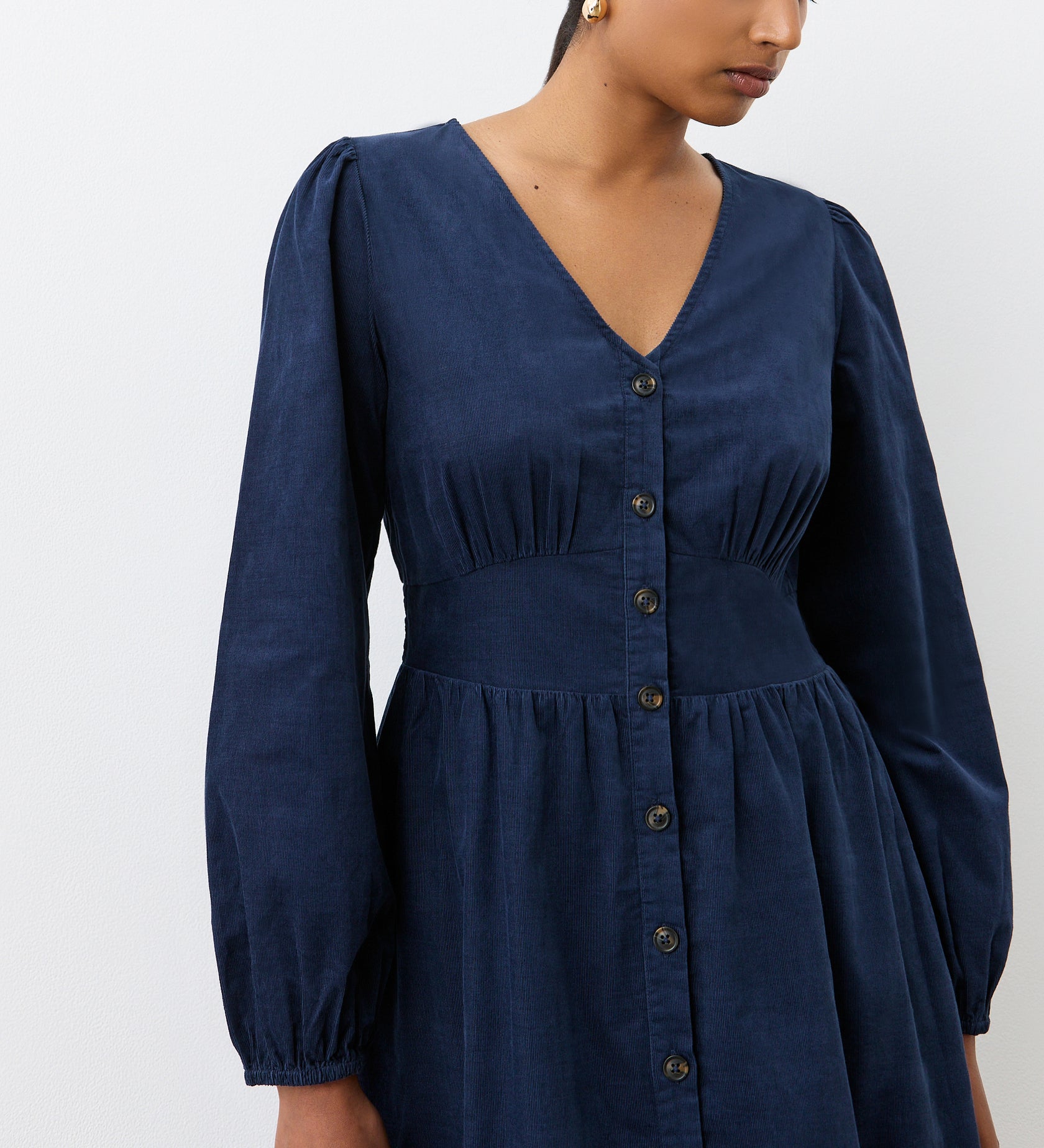 Arizona Navy Corduroy Midi Dress – Finery London