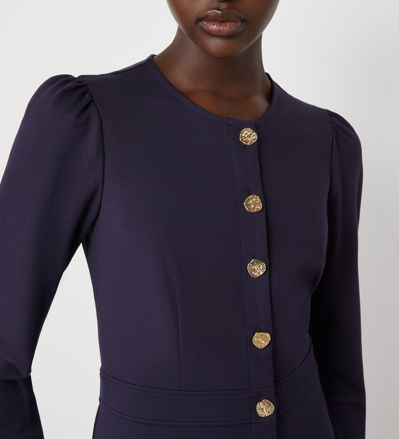 Blake Navy Ponte Jersey Midi Dress – Finery London
