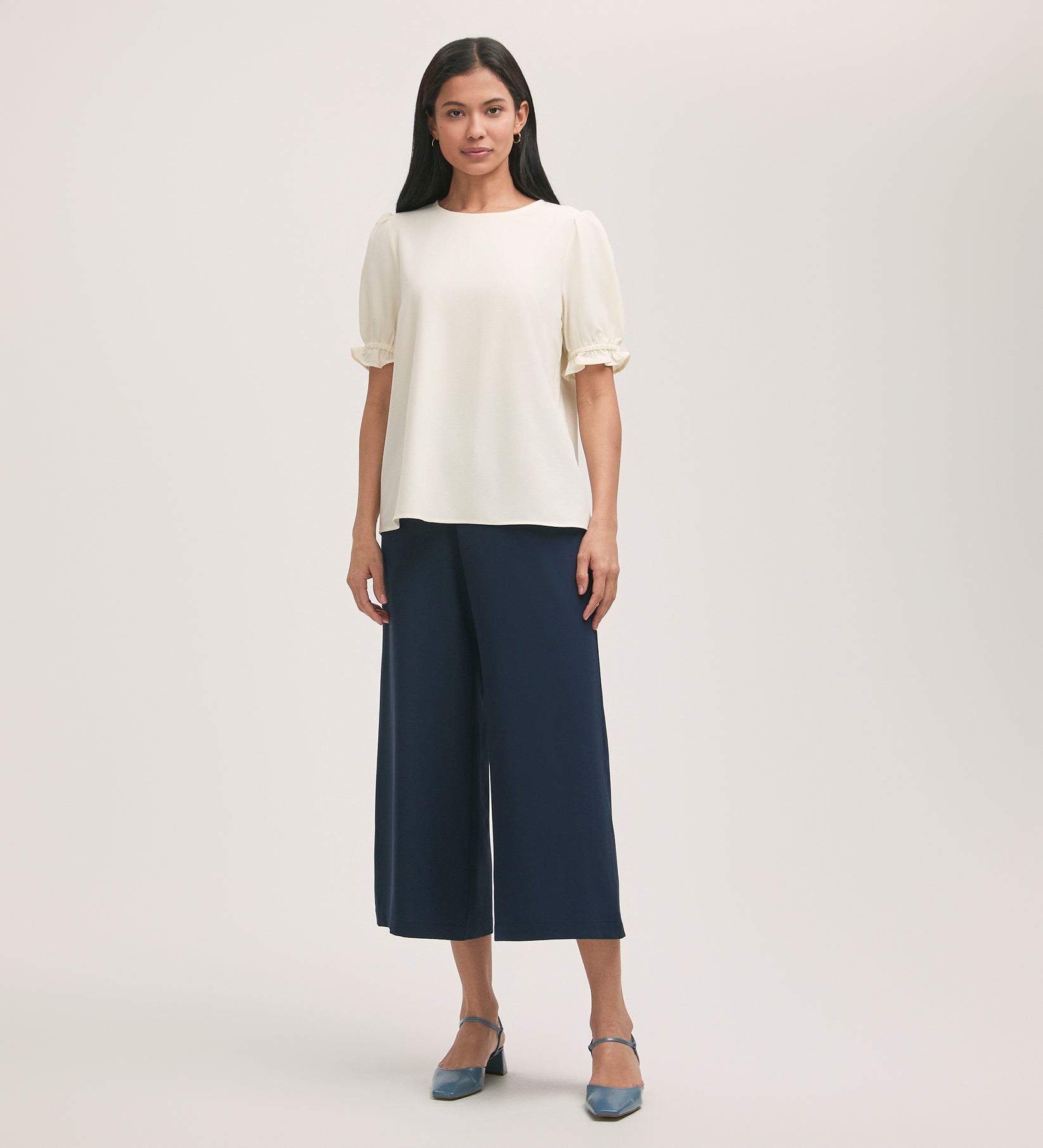 Charlie Ivory Crepe T-Shirt – Finery London