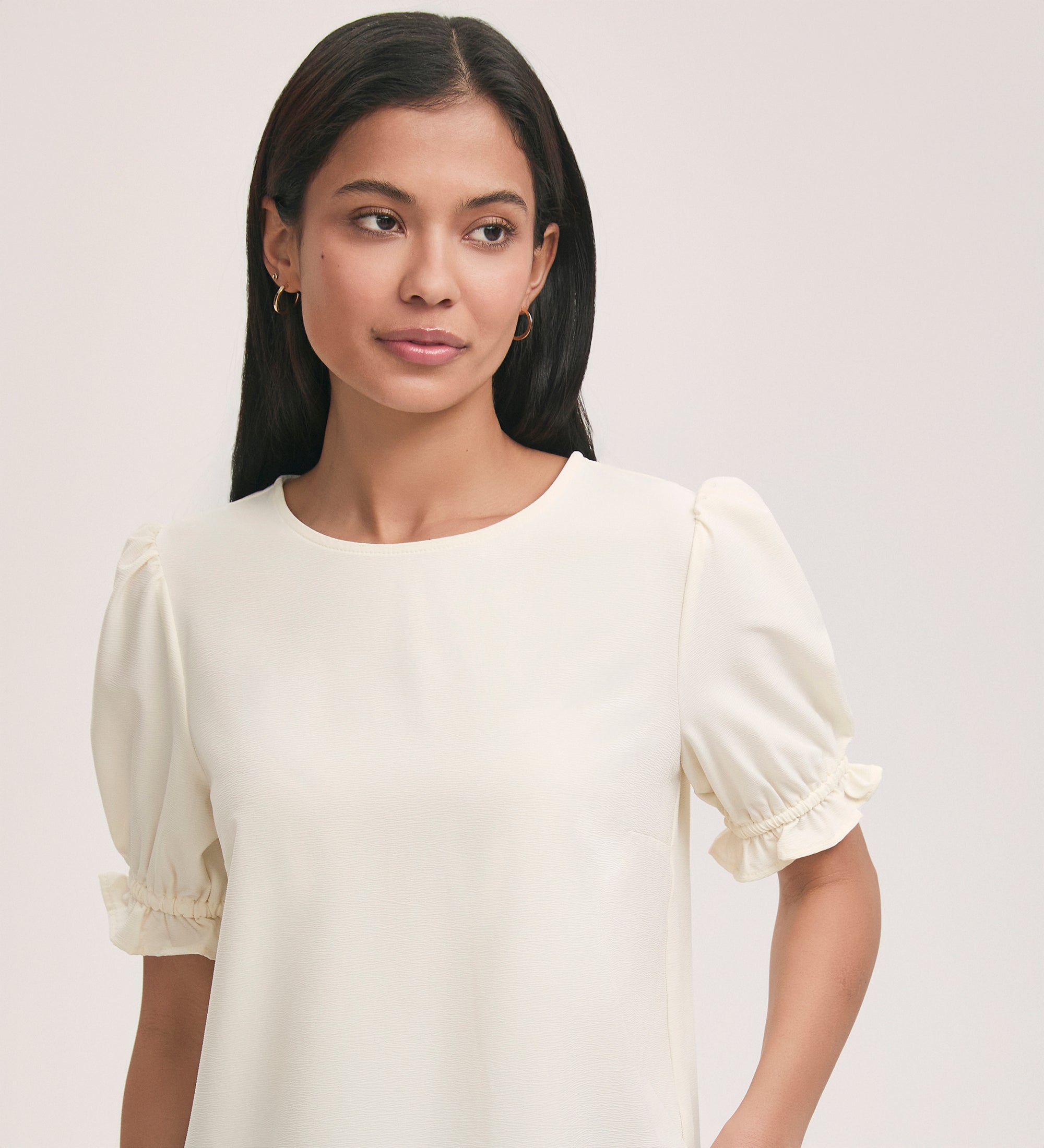 Charlie Ivory Crepe T-Shirt – Finery London