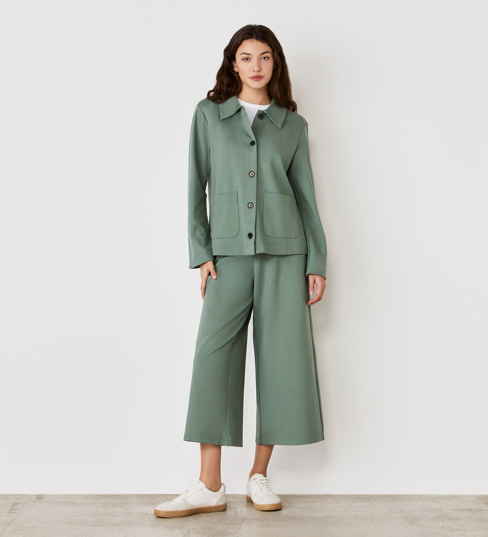 Enola Light Khaki Ponte Jersey Jacket – Finery London
