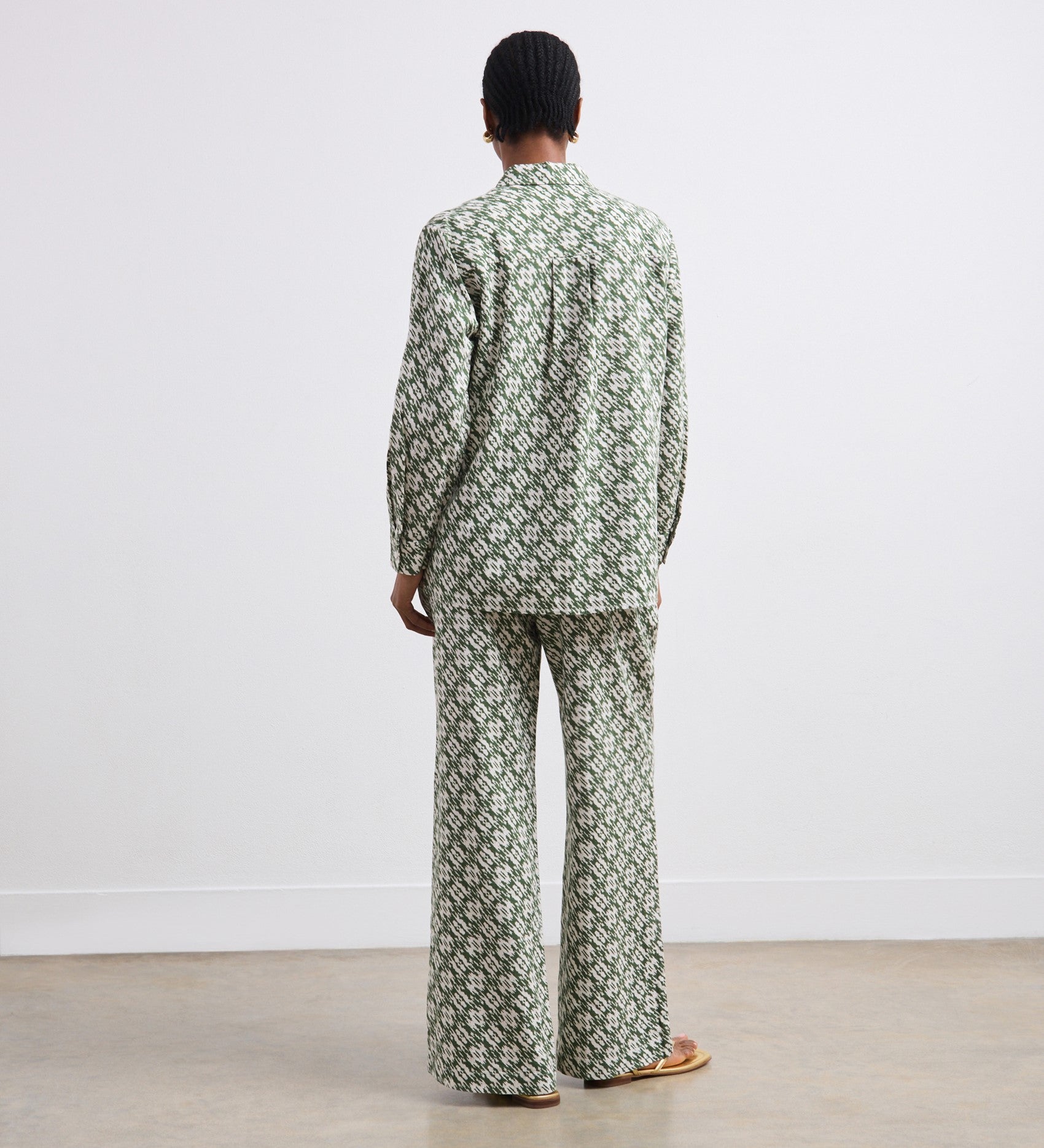 Millie Green Ikat Linen Blend Shirt – Finery London