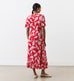 Isabella Red Paisley Tie Neck Crepe Midi Dress – Finery London