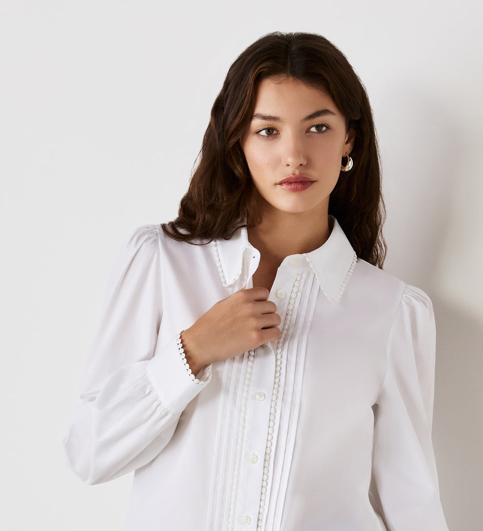 Judith White Cotton Rich Shirt – Finery London