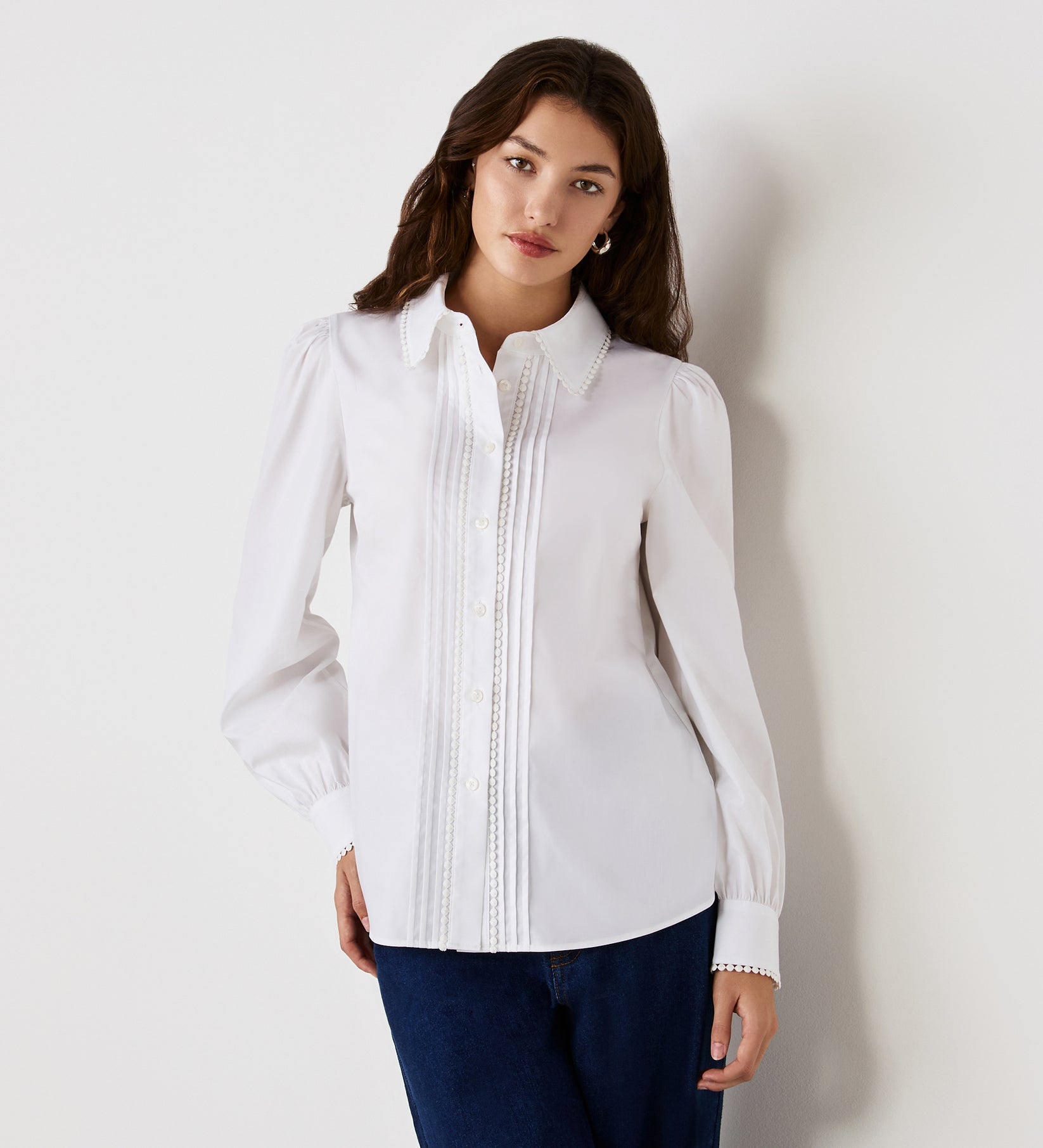 Judith White Cotton Rich Shirt – Finery London