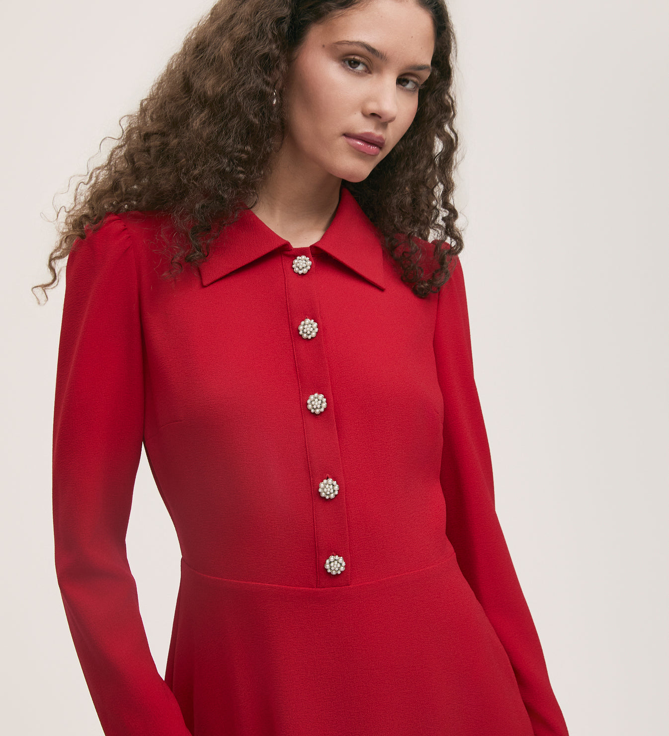 Lucia Red Crepe Midi Dress – Finery London