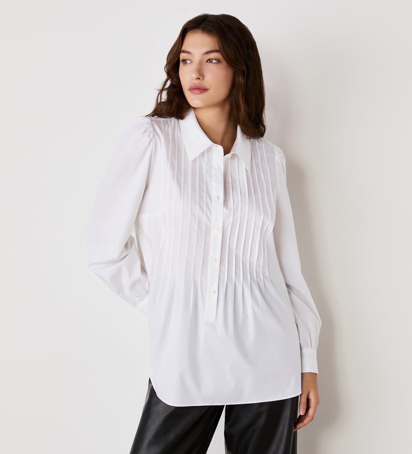 Mimi White Cotton Rich Shirt – Finery London