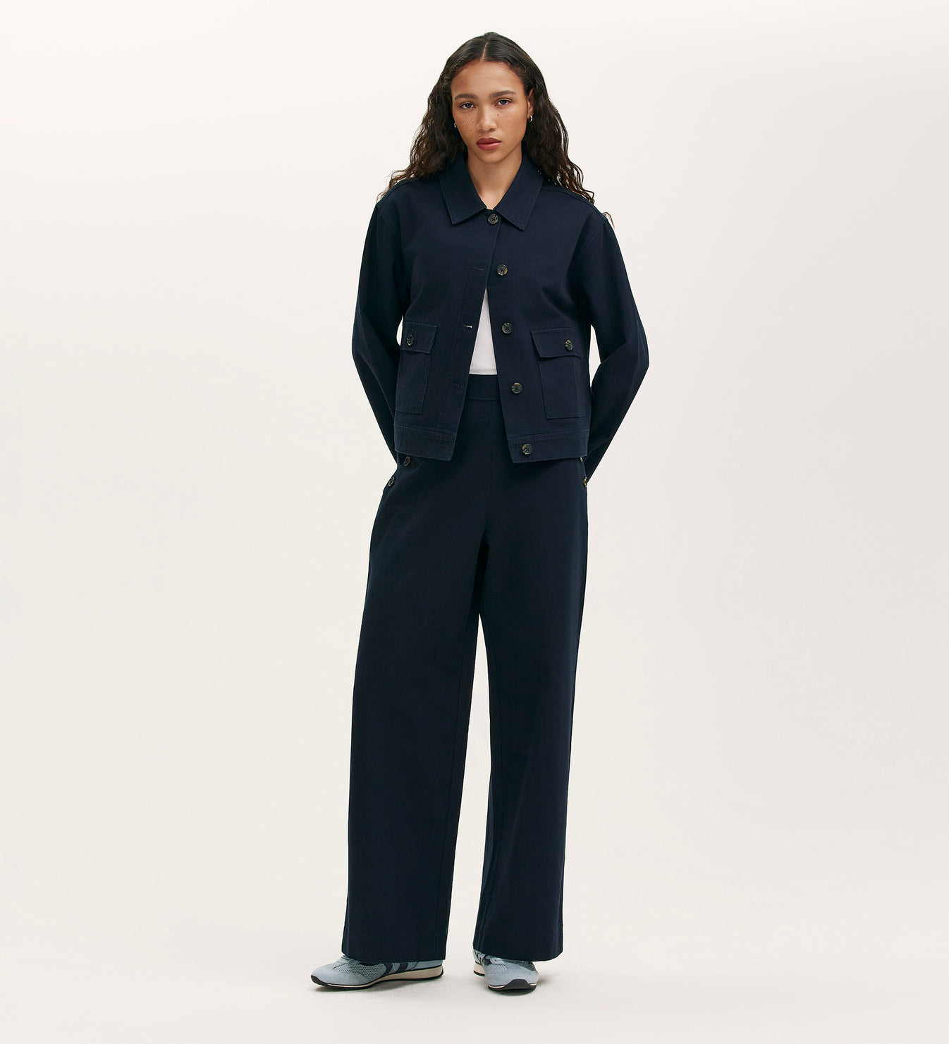 Kelsie Navy Canvas Jacket – Finery London