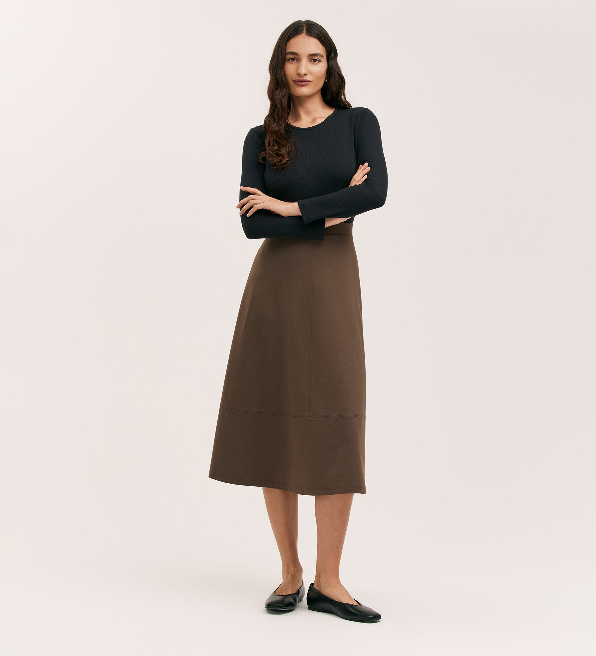 Mikia Mole Ponte Jersey Midi Skirt – Finery London