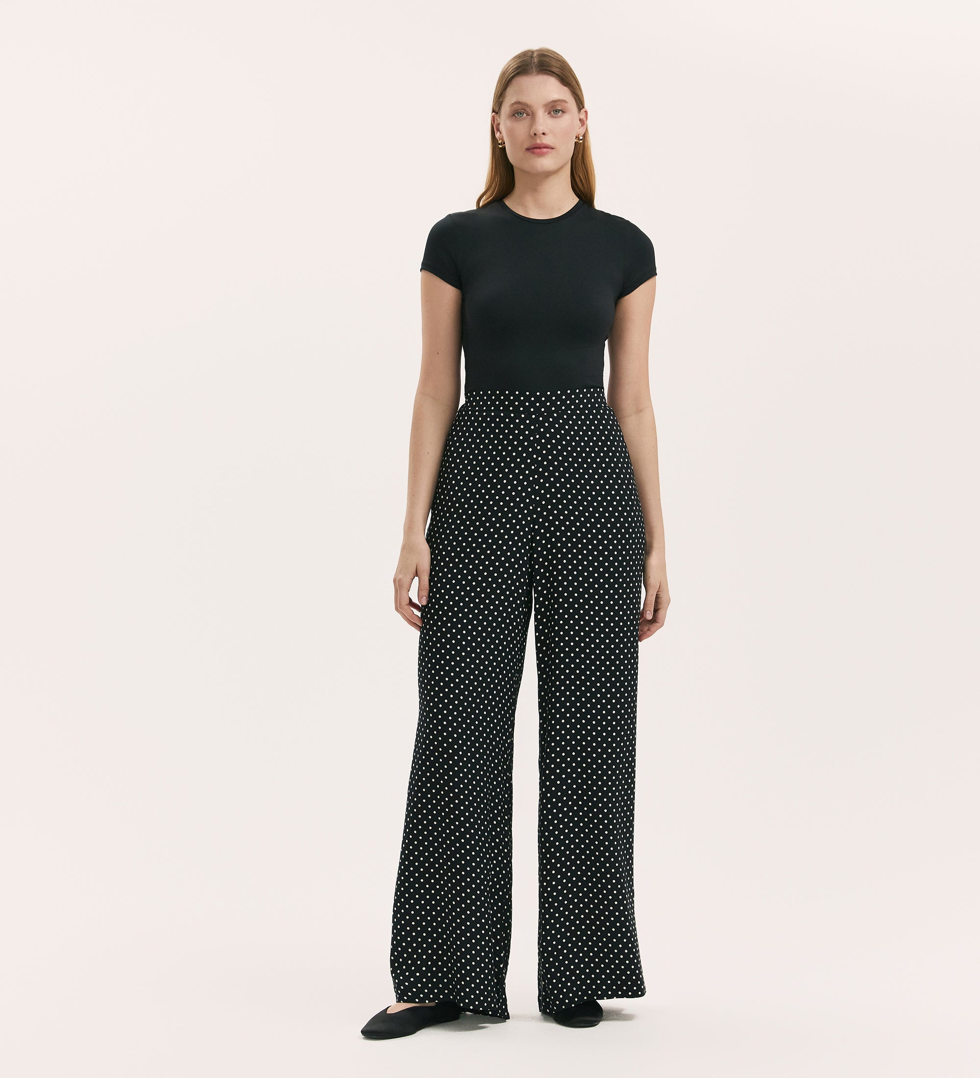 Nat Black Spot Wide Leg Trousers | Finery London