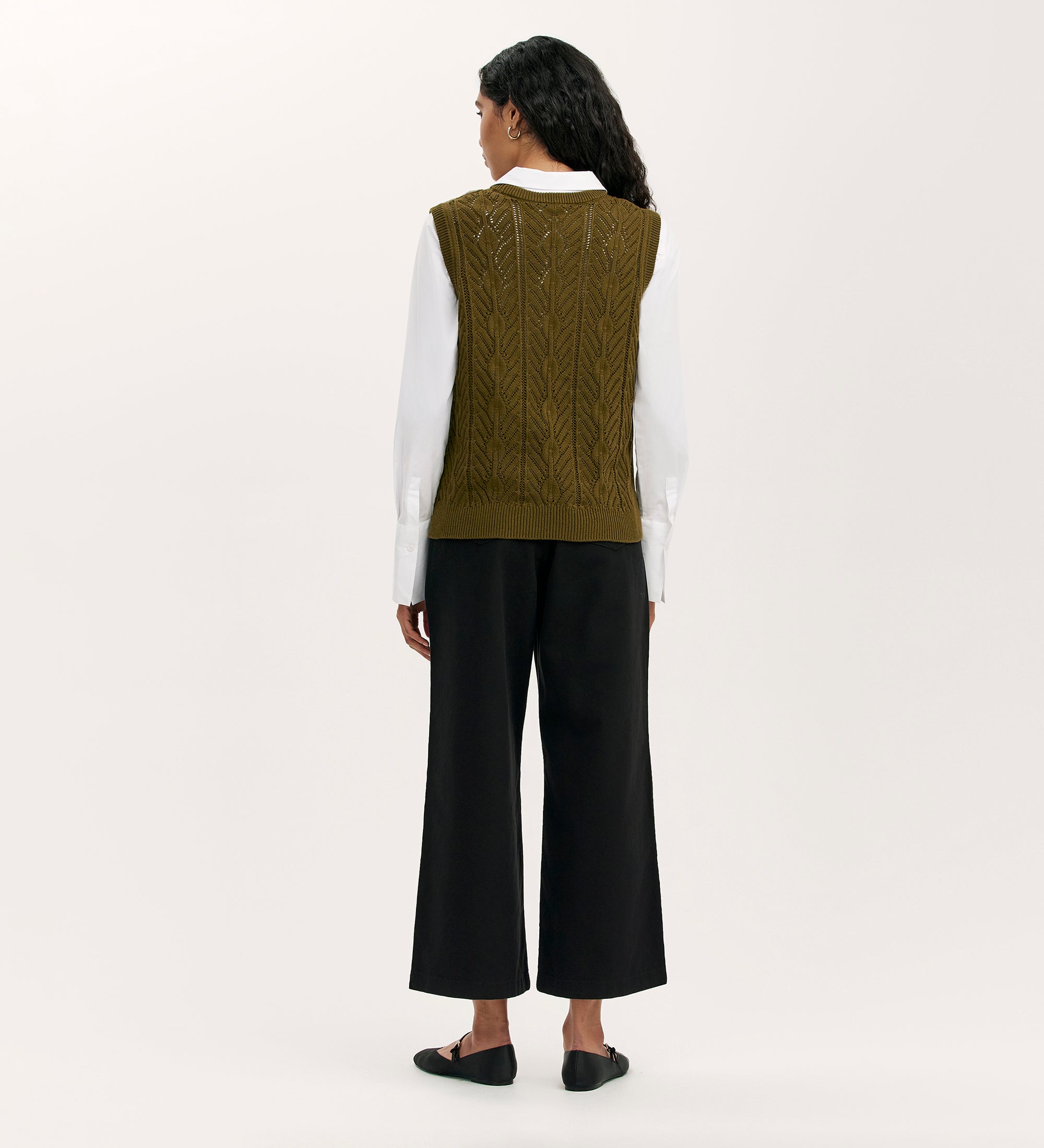Prim Khaki Knitted Vest – Finery London