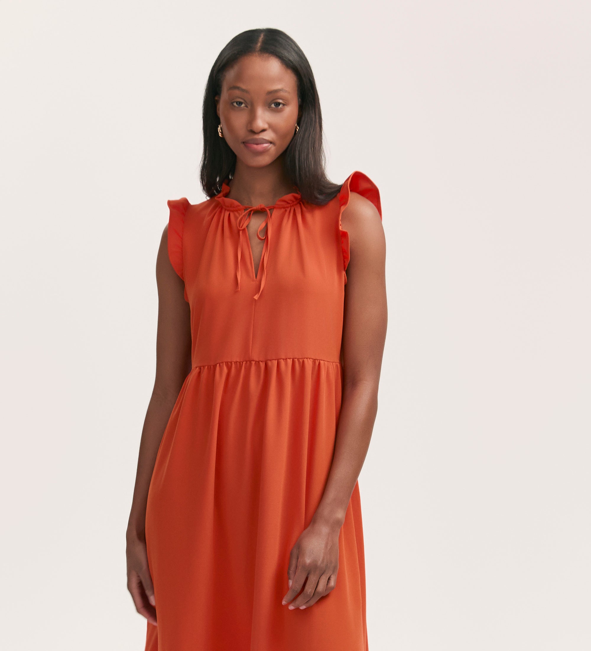 Scout Orange Crepe Midi Dress – Finery London
