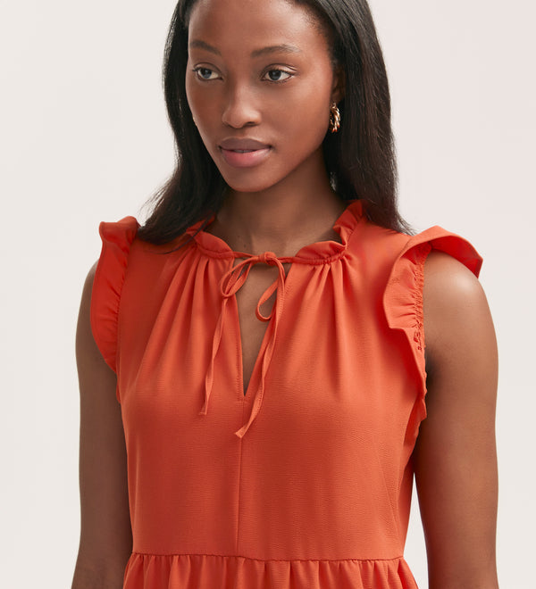 Scout Orange Crepe Midi Dress – Finery London