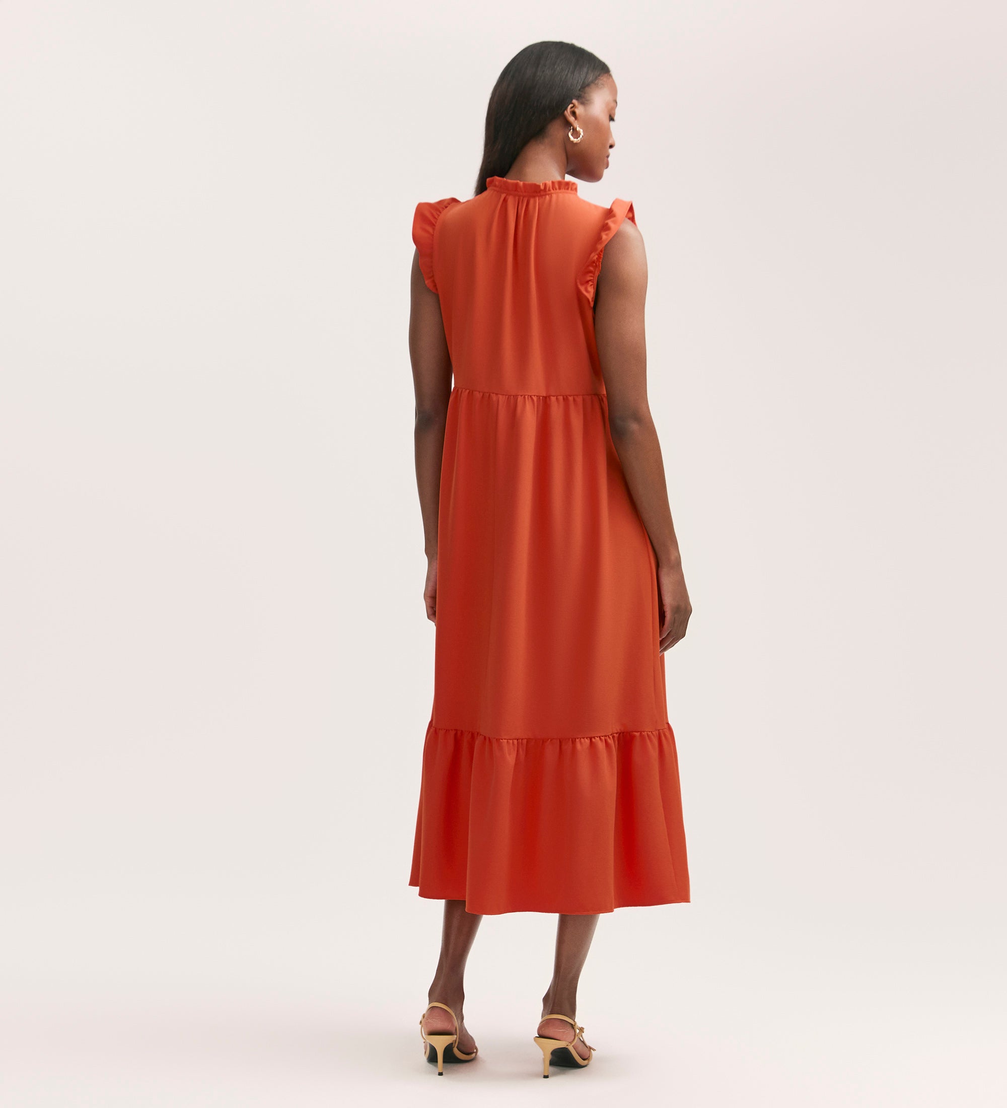 Scout Orange Crepe Midi Dress – Finery London